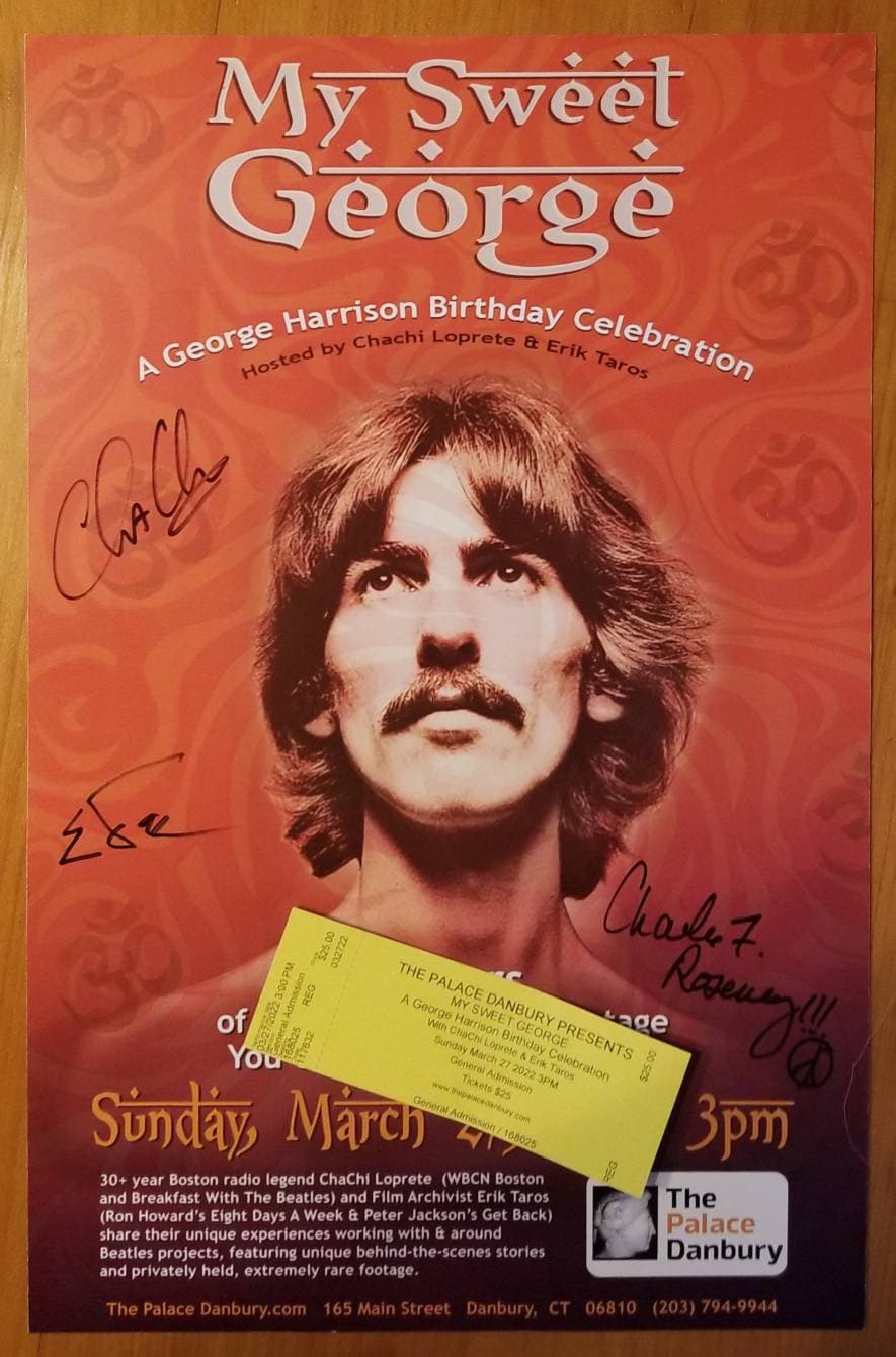 George Harrison My Sweet George Poster Hand Signed by 3 Beatles ...