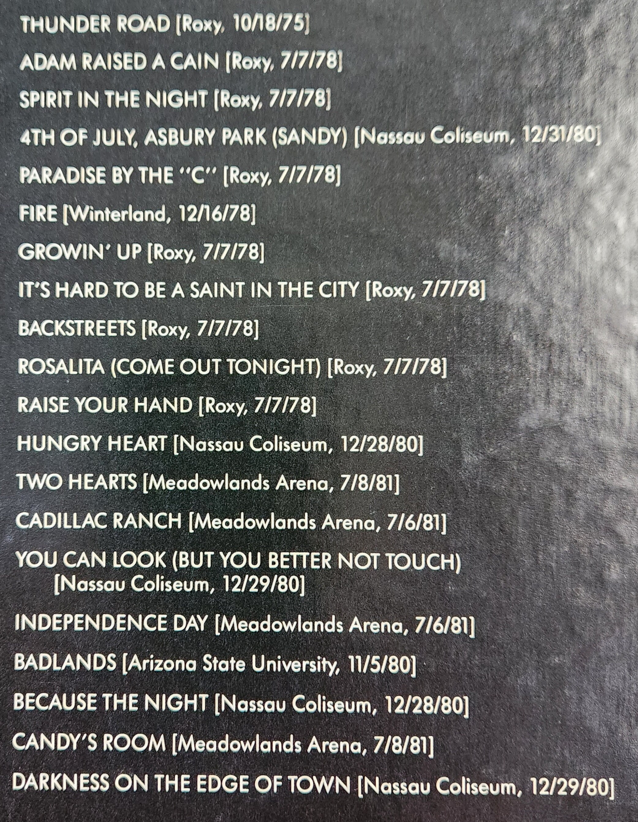 Bruce Springsteen/live/1975-85/ C1986 Columbia Records CXT-40558 40558 ...