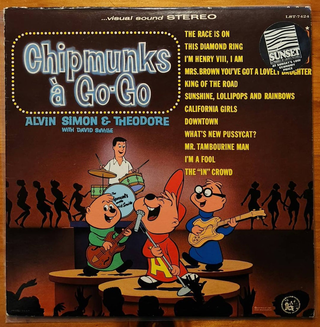 Chipmunks a Go Go LP Sunset Records LST-7424 C1968 Jacket Awesome as Ls ...