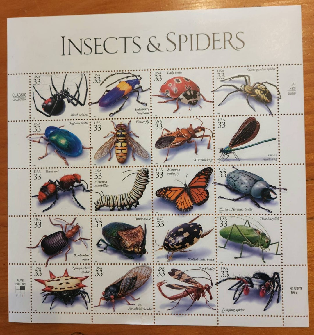 Insects and Spiders Stamp Full Sheet Complete C1999 Rare in the Unused ...