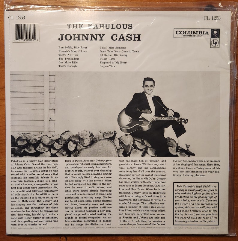 Johnny Cash the Fabulous Johnny/sealed Lp/mono/hq-180/audiophile Copy ...