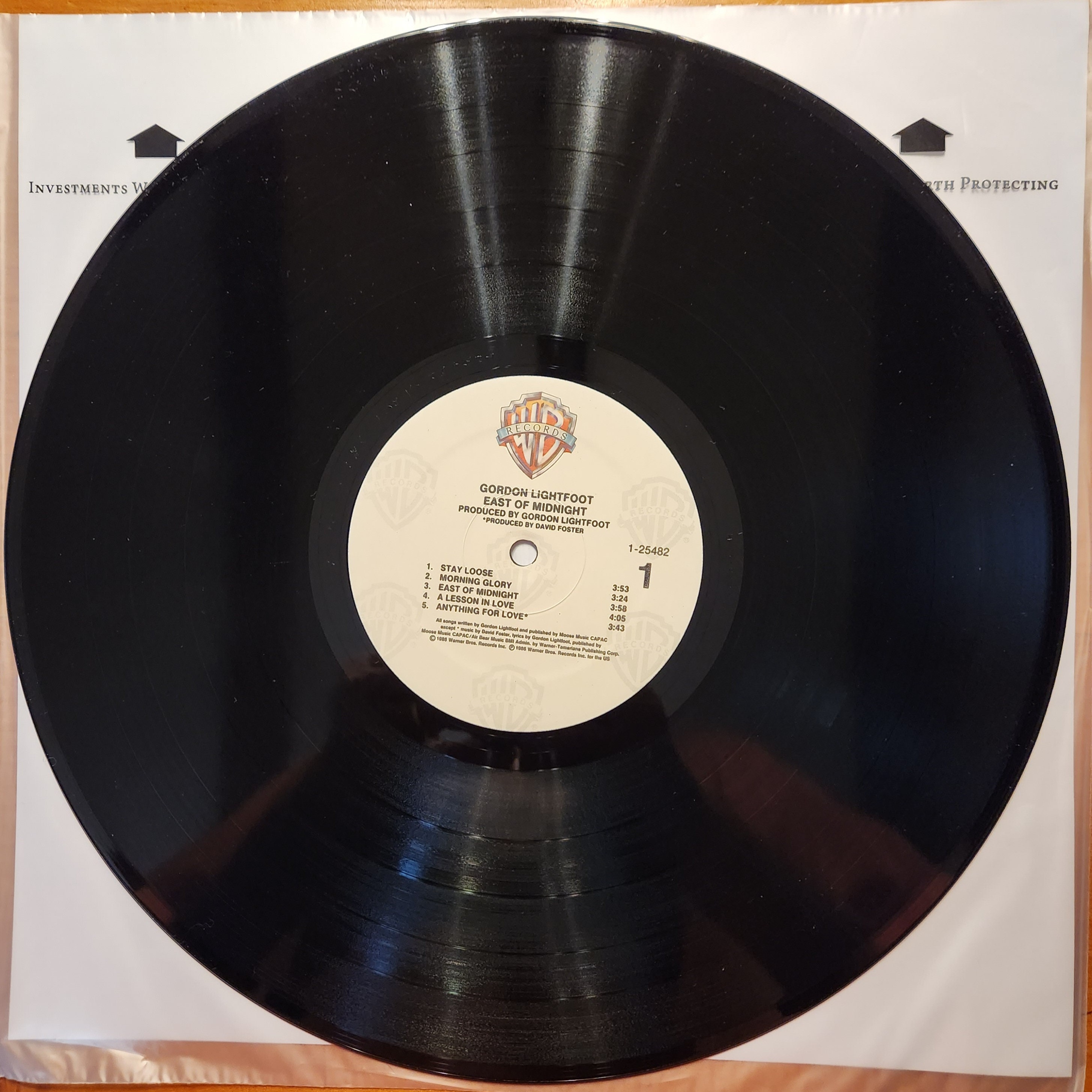 Gordon Lightfoot/east of Midnight/warner Bros Records/t-25482/c1986 ...