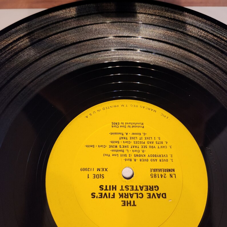 Dave Clark Five/greatest Hits Epic Records/ln 21485/the Jacket is ...