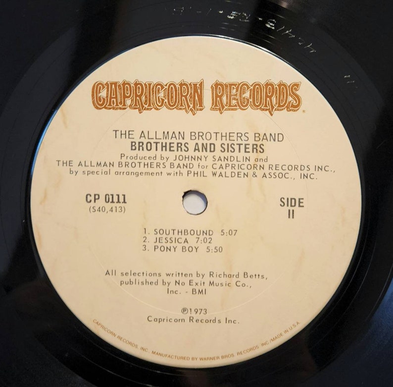 The Allman Brothers Band Brothers and Sisters Capricorn Records CP 0111 ...