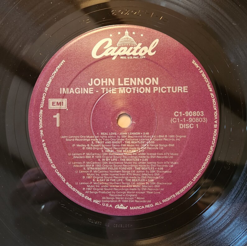 John Lennon/imagine/the Motion Picture Lp/c1988/john at His Best ...