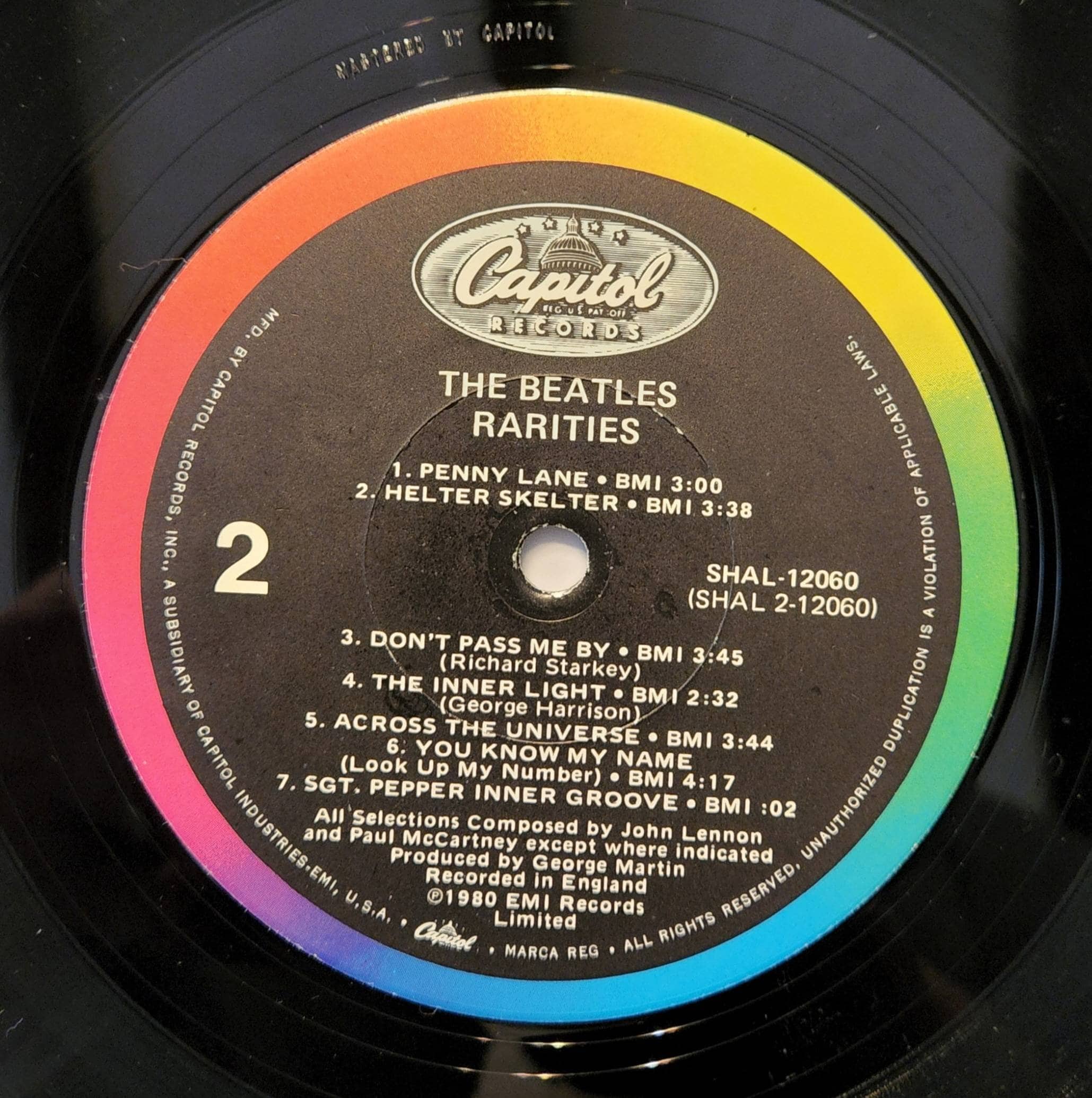 The Beatles the Beatles Rarities LP C1980 Capito Records SMAL-12060 ...