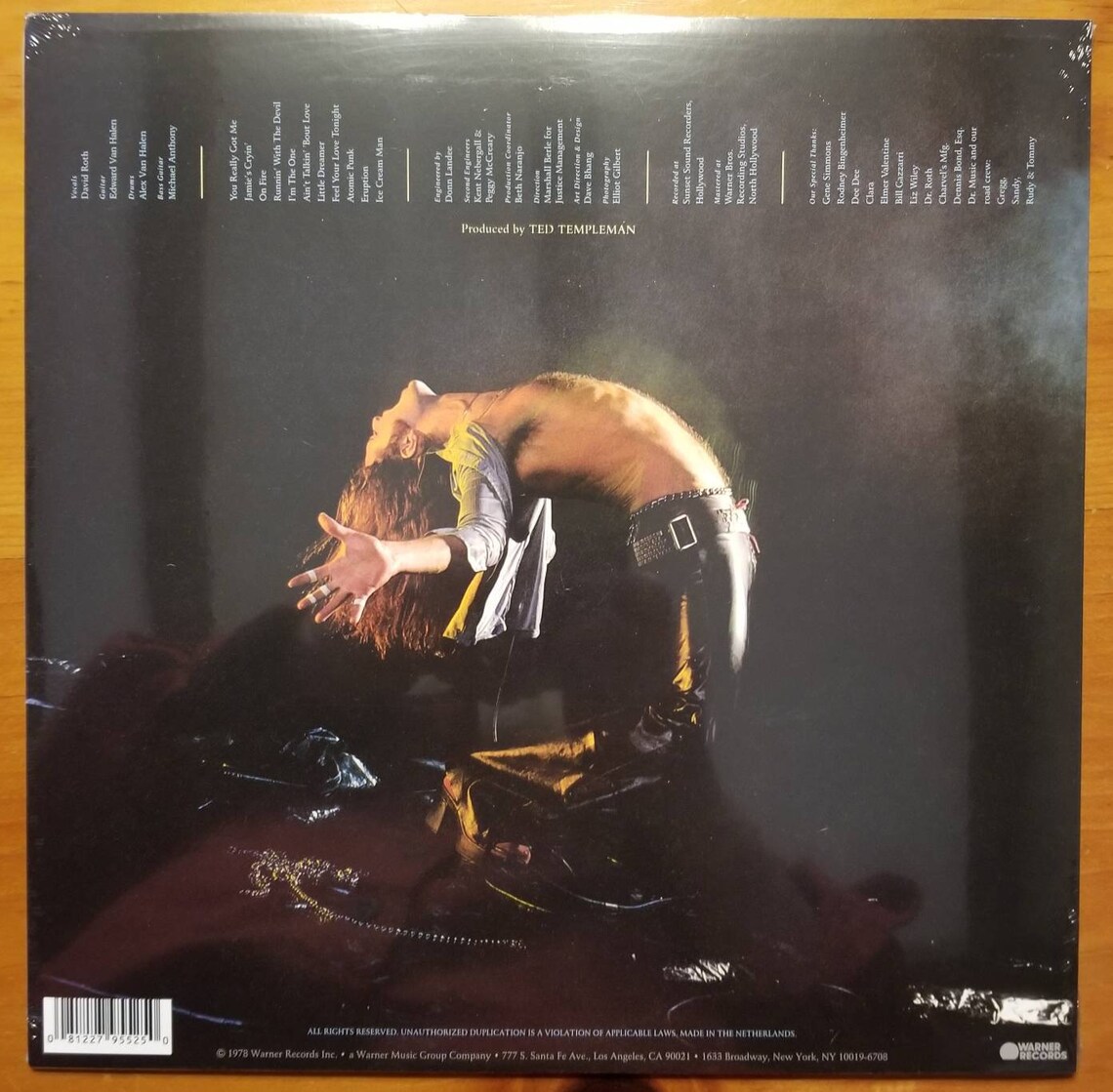 Van Halen Debut Lp Audiophile Copy 180gm Vinyl Warner Records Sealed ...