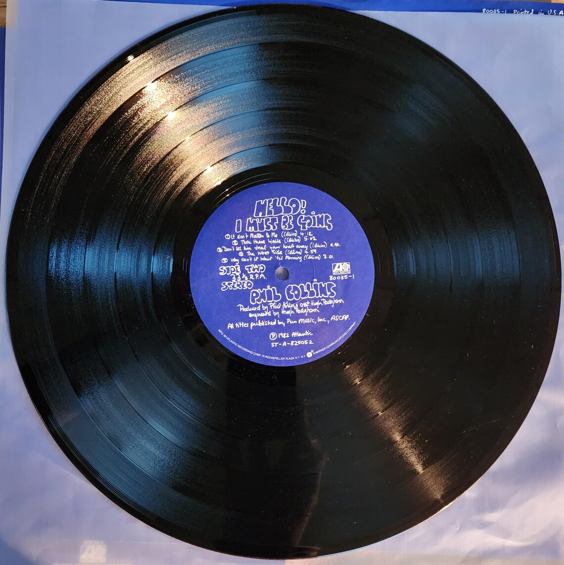 Phil Collins/hello I Must Be Going/atlantic Records/80035-1/c1982 ...