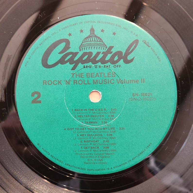 The Beatles Rock N Roll Volume 2 Original Green Capitol Label SN 16021 ...
