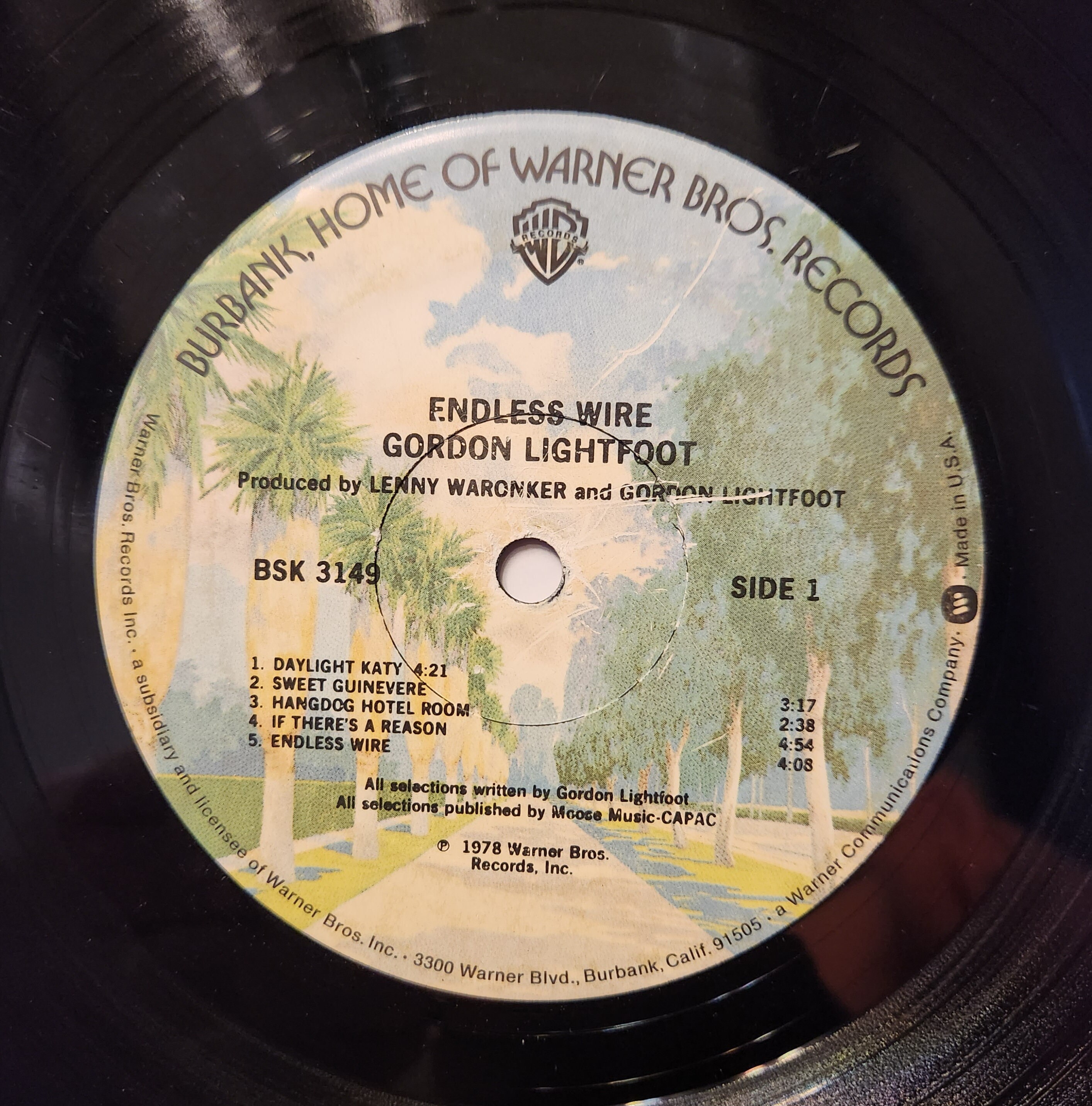 Gordon Lightfoot/endless Wire/warner Bros Records/bsk 3149/c1978/first ...