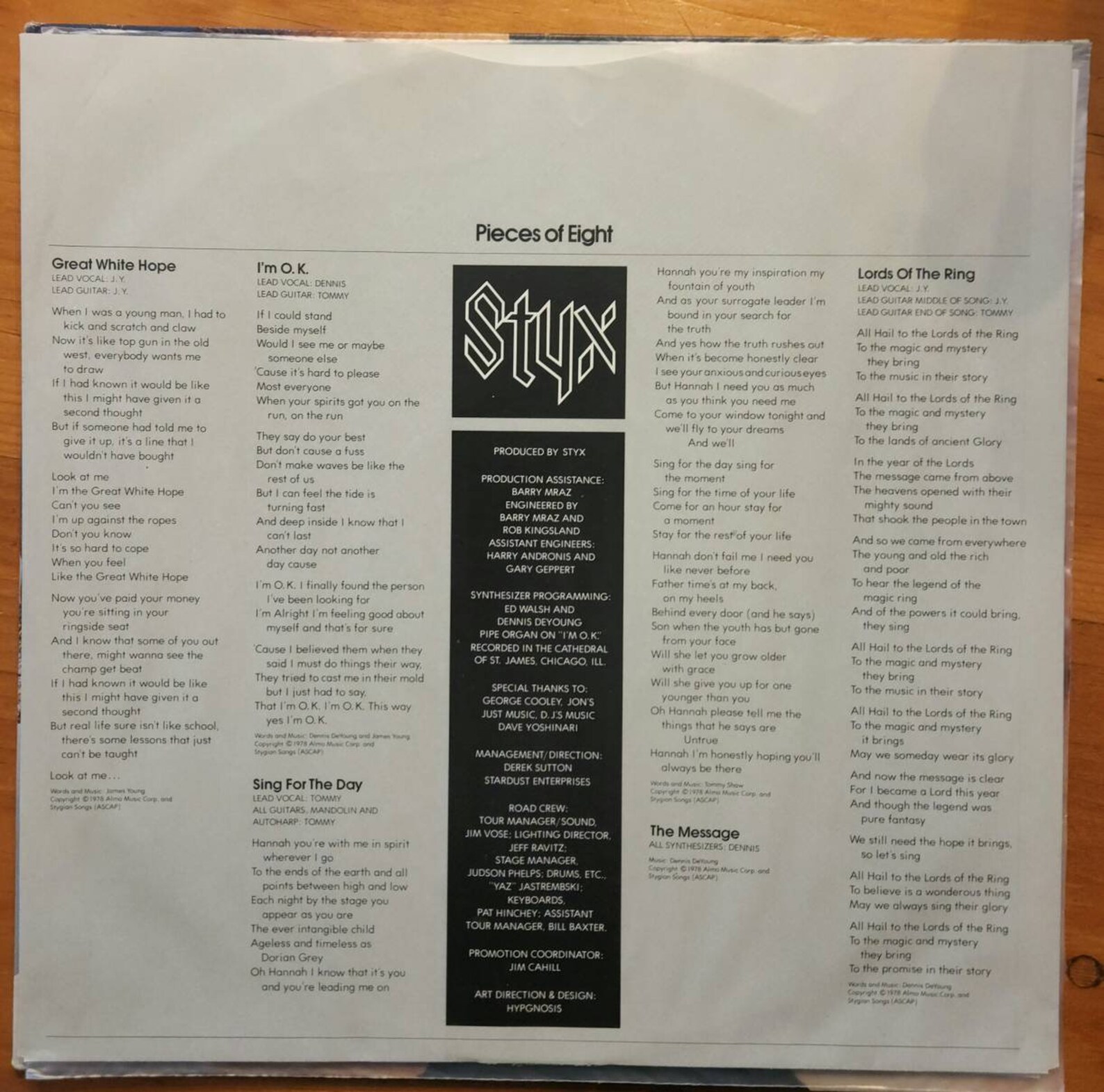 Styx Pieces of Eight LP Out of Print C1978 A Beautiful Original Copy A ...