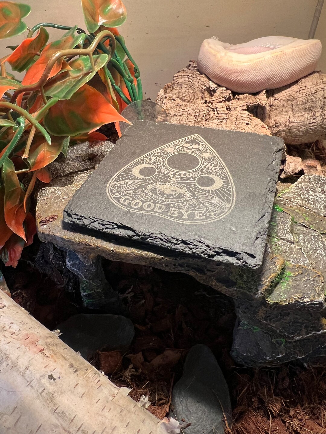 Planchette Slate Ouija Board/reptile Basking Slate/halloween Terrarium ...