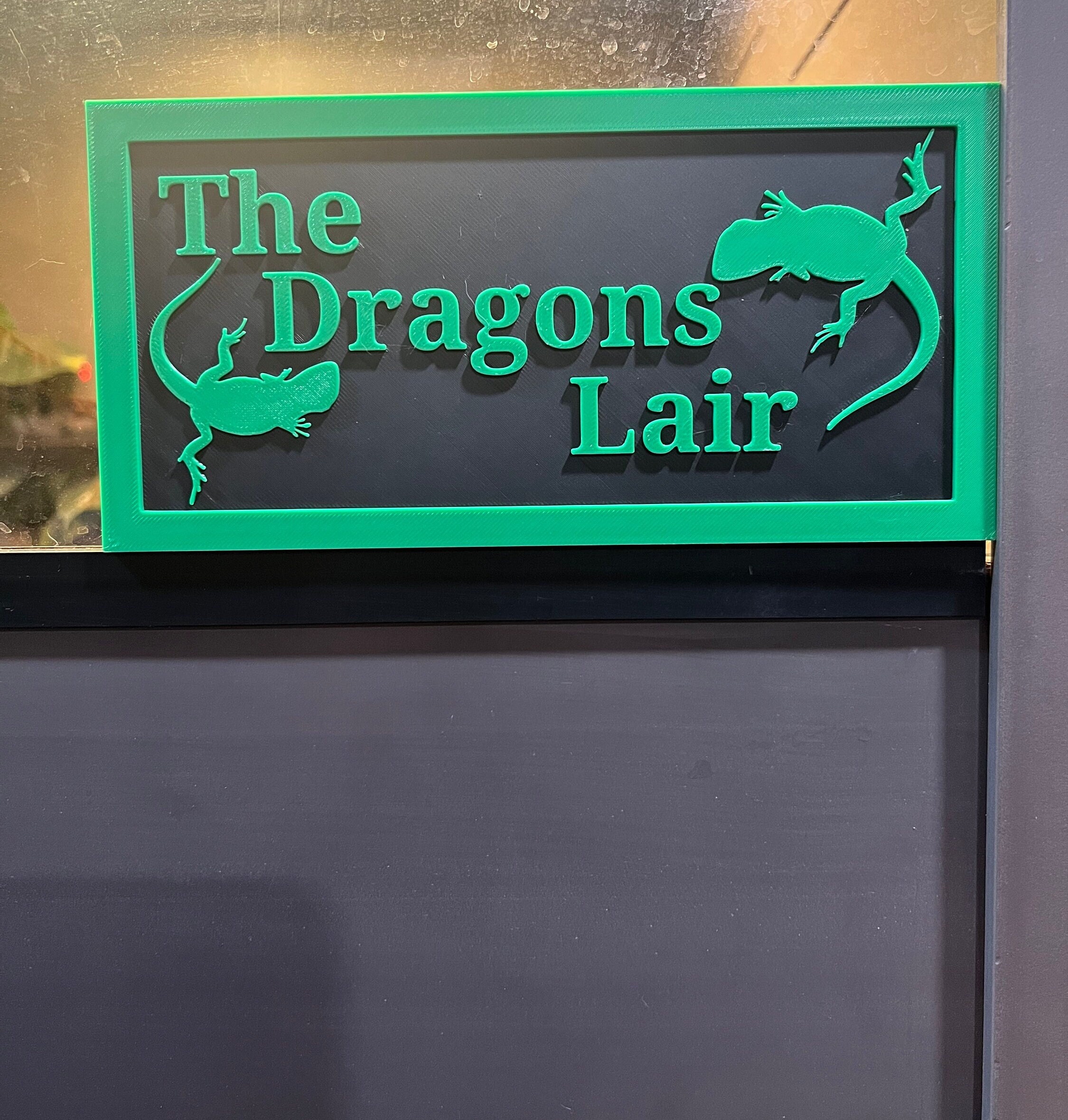 Green and Black Dragons Lair Sign/ready to Ship/beardie Tank Decor - Etsy