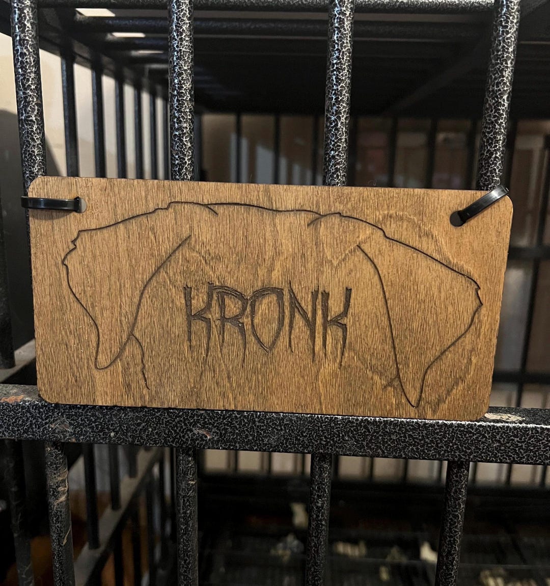 Custom Laser Engraved Dog Kennel Name Tag/natural Wood Custom Kennel ...