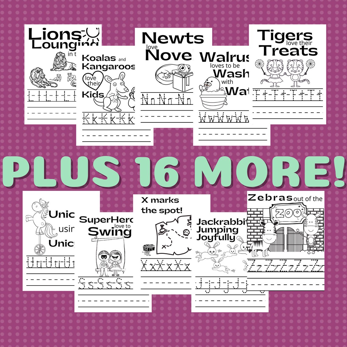 Printable Alphabet Handwriting Coloring Book Pages for Preschoolers - Etsy