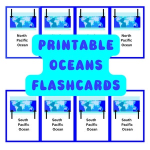 Continents and Oceans Flashcards Printables: World Geography Card Game ...