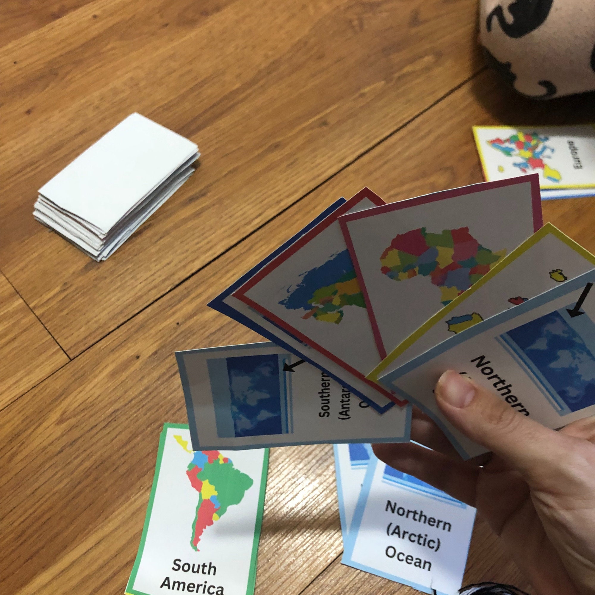 Continents and Oceans Flashcards Printables: World Geography Card Game ...