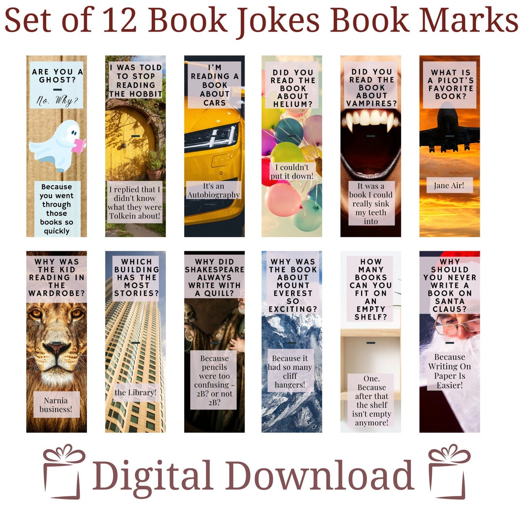 Bookmark Puns and Funny Jokes - Etsy