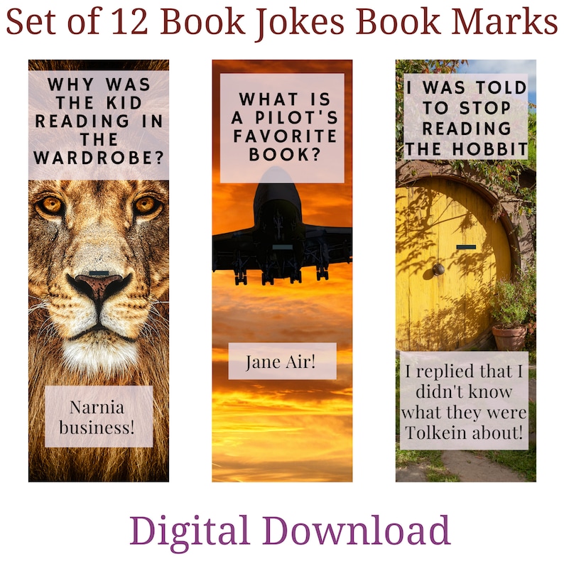 Bookmark Puns and Funny Jokes - Etsy