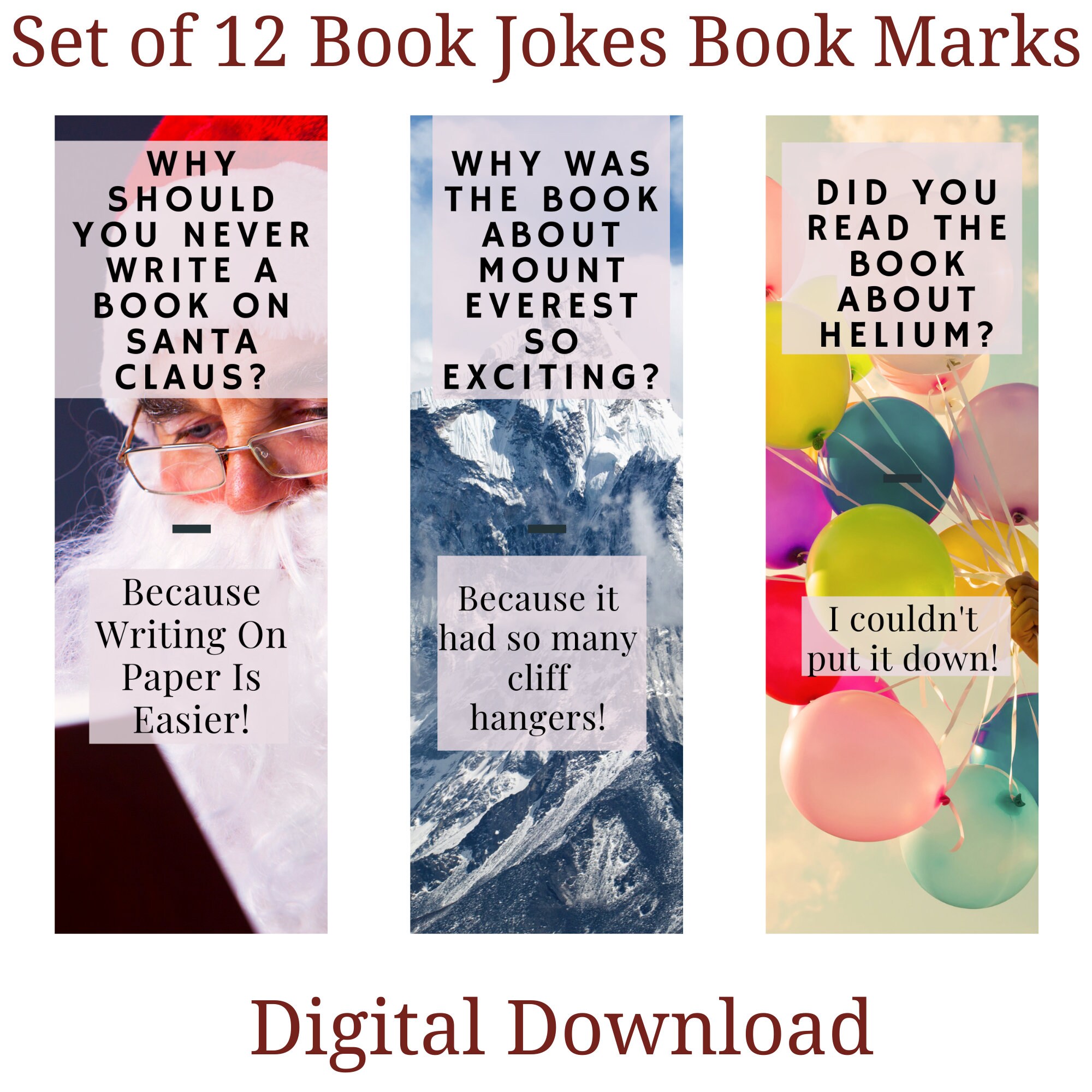 Bookmark Puns and Funny Jokes - Etsy