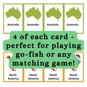Continents and Oceans Flashcards Printables: World Geography Card Game ...