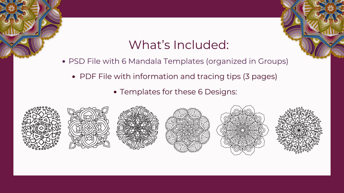 Mandala Tracing Templates With Photoshop Symmetry Tool - Etsy