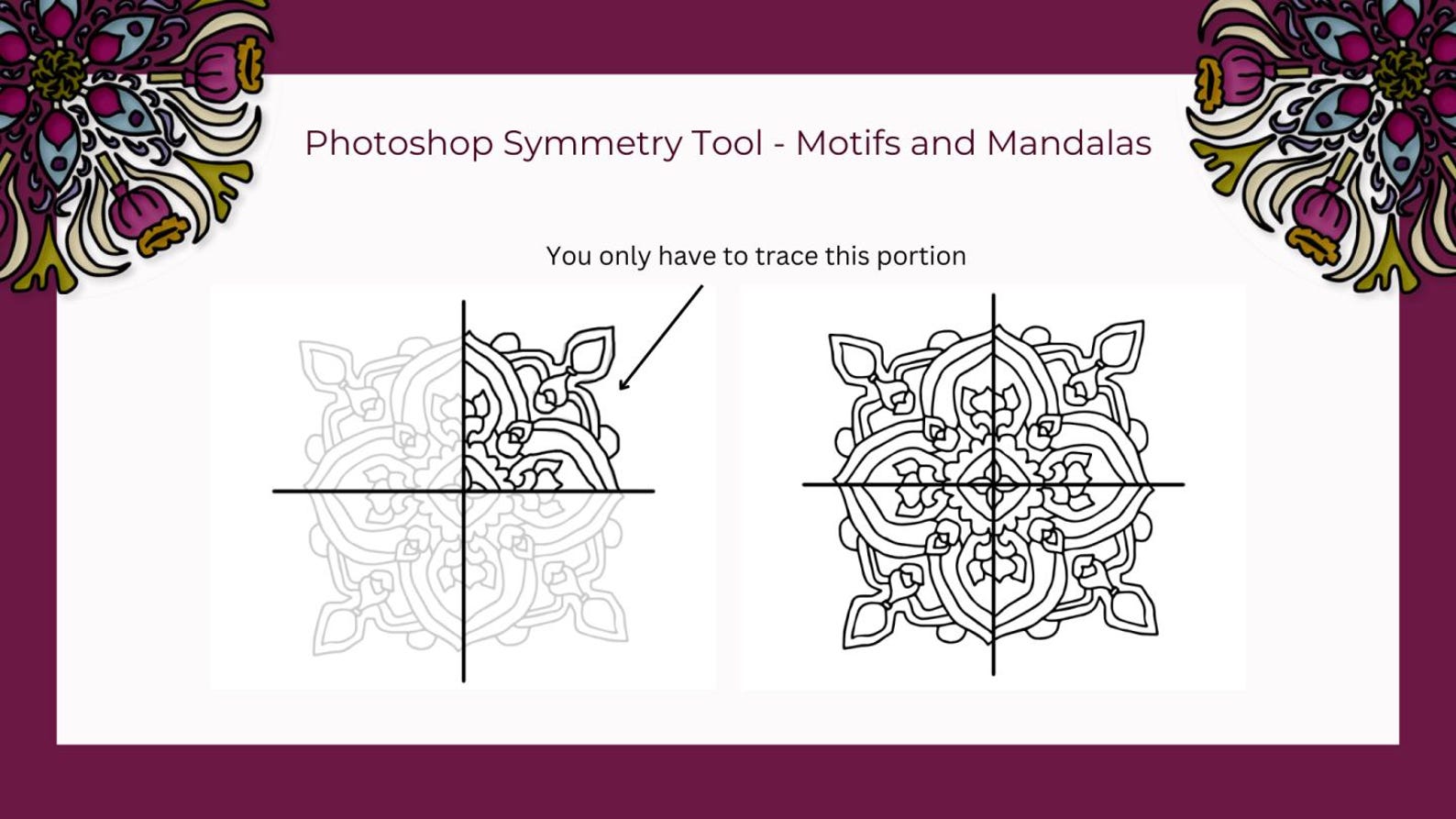 Mandala Tracing Templates With Photoshop Symmetry Tool - Etsy