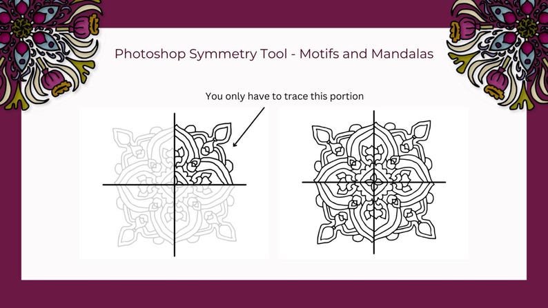 Mandala Tracing Templates With Photoshop Symmetry Tool - Etsy