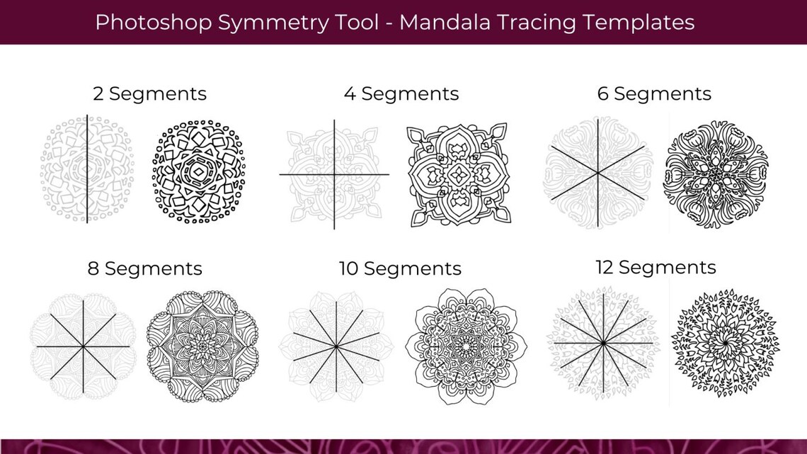 Mandala Tracing Templates With Photoshop Symmetry Tool - Etsy