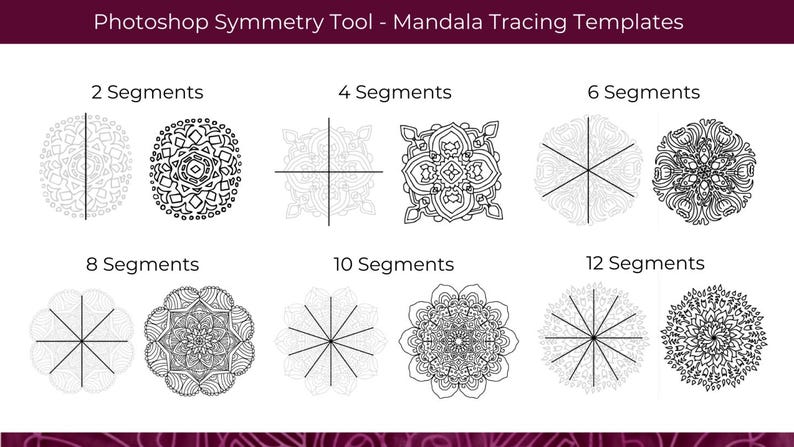 Mandala Tracing Templates With Photoshop Symmetry Tool - Etsy