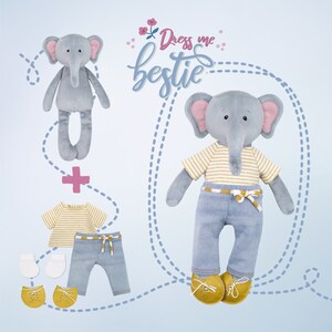 Elephant Sewing Pattern PDF With Clothes + Embroidery Pattern | Dress ...