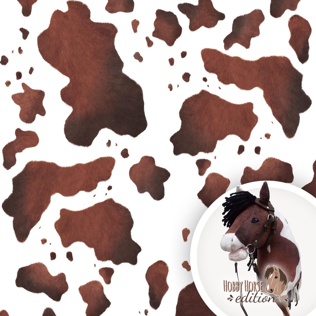 Pinto Minky Fabric | Brown & White Cow Print for Hobby Horse, Supersoft ...