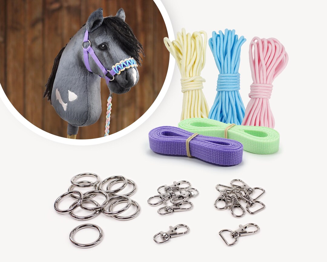 Stick Horse Kit for Crafting Halter and Lead Ropes in Pastel, Incl ...