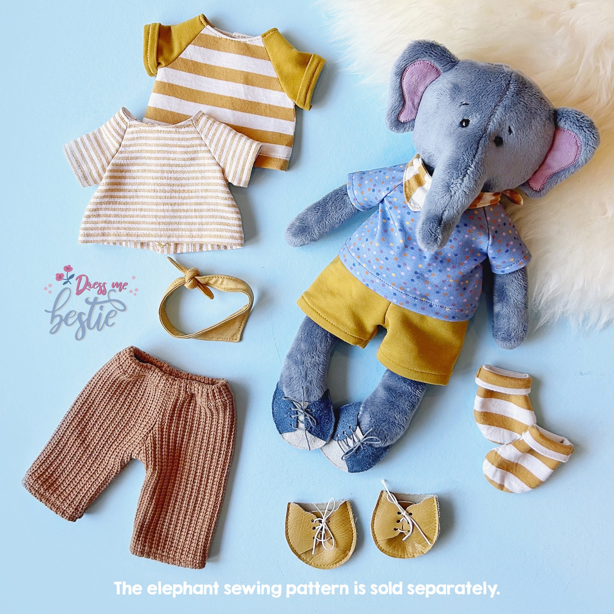 Dress Me Bestie Doll Clothes Pattern Bundle: Shirt With Velcro, Pants ...