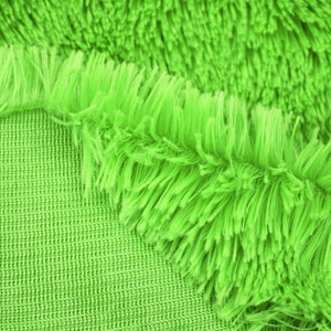 Shaggy Faux Fur Fabric Green (dark Lime) – Kullaloo Supersoft SHAGGY ...