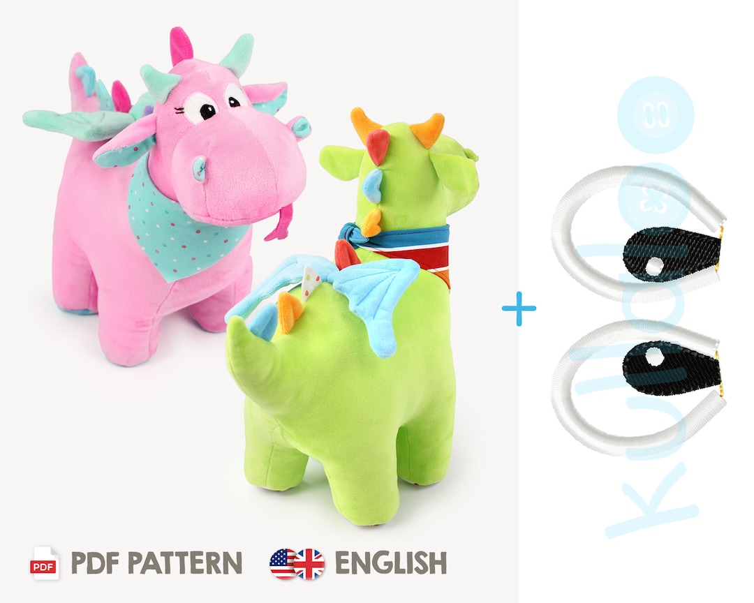 Stuffed Dragon Sewing Pattern feo PDF, in English Face Embroidery ...