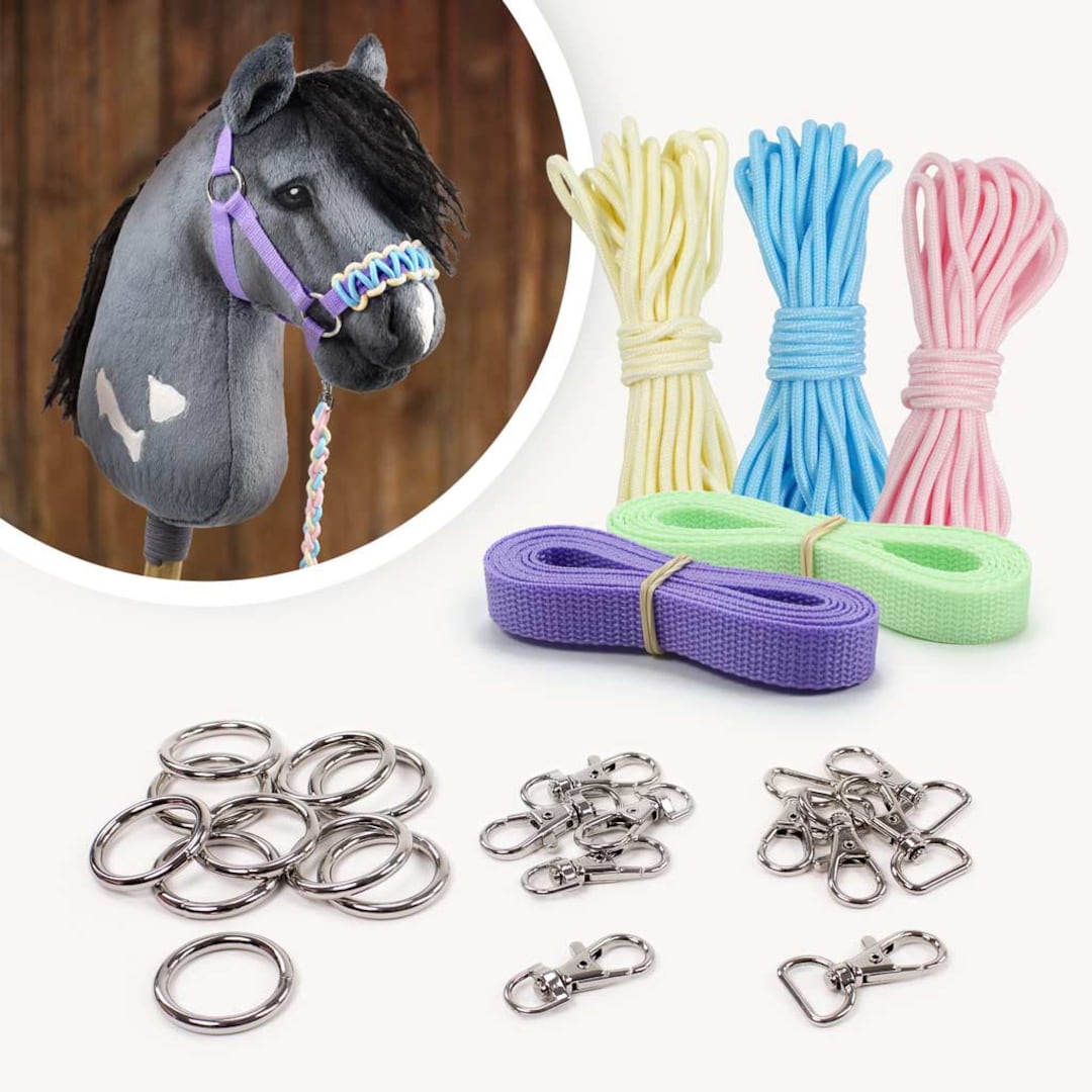 Stick Horse Kit for Crafting Halter and Lead Ropes in Pastel, Incl ...