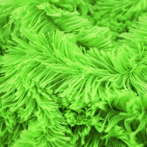 Shaggy Faux Fur Fabric Green (dark Lime) – Kullaloo Supersoft SHAGGY ...