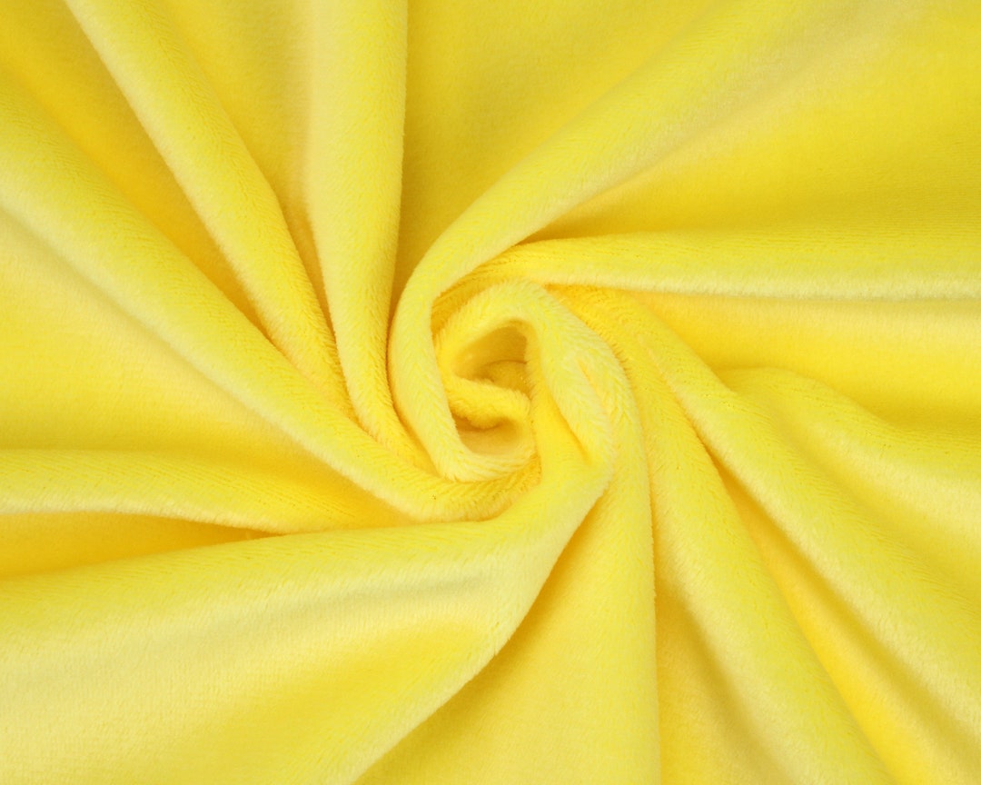 Yellow Minky Fabric | Low Pile Smooth Cuddle Fabric, Solid Velboa Baby ...