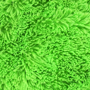 Shaggy Faux Fur Fabric Green (dark Lime) – Kullaloo Supersoft SHAGGY ...