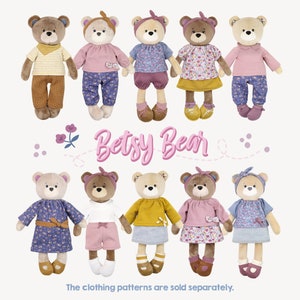 Teddy Bear Sewing Pattern "betsy Bear" (PDF, in English) | Dress Me ...