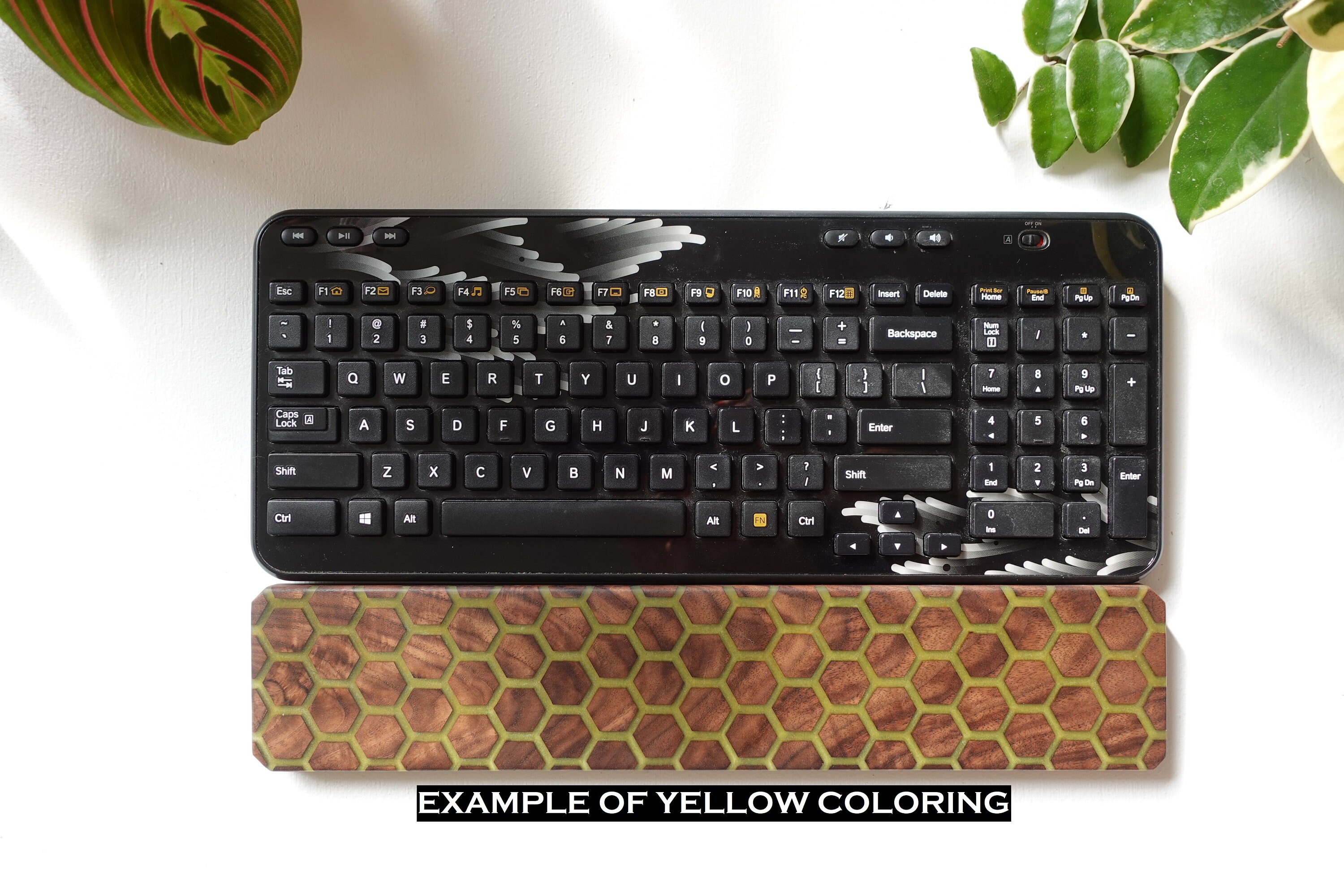 Mechanical Keyboard Wrist Rest-black Walnut Resin/handmade/full Hex ...