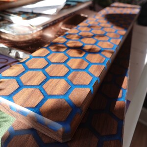 Mechanical Keyboard Wrist Rest-black Walnut Resin/handmade/full Hex ...