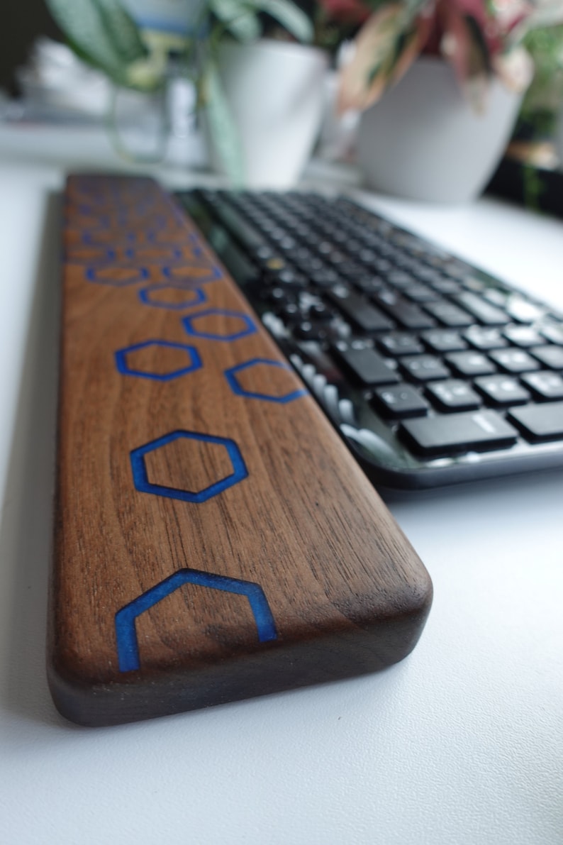 Mechanical Keyboard Wrist Rest-black Walnut - Etsy