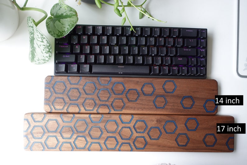 Full Set-mechanical Keyboard Wrist & Mouse Rest-black Walnut - Etsy