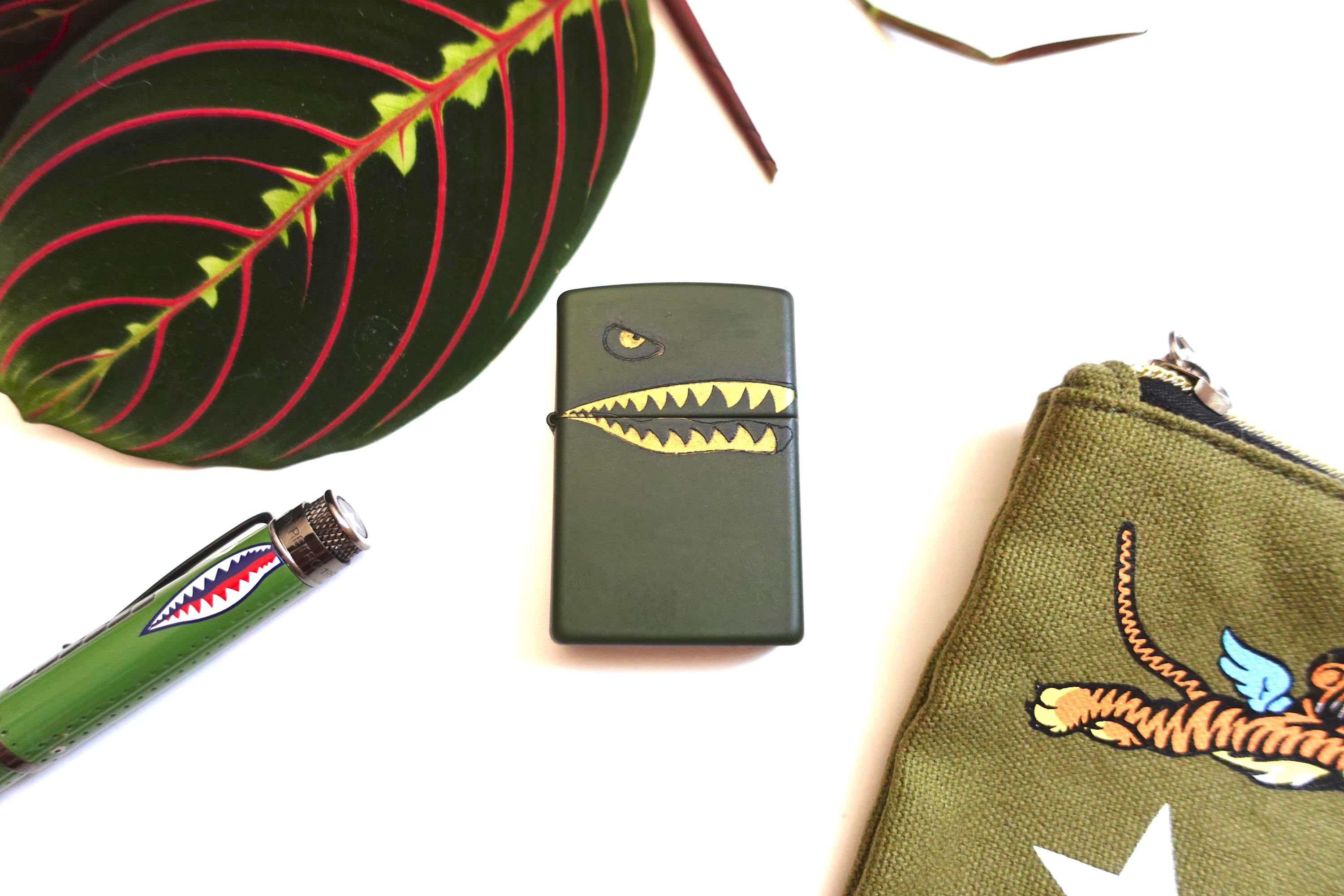 P-40 Warhawk Tiger Shark Engraved Zippo Lighter | WWII Collectible ...