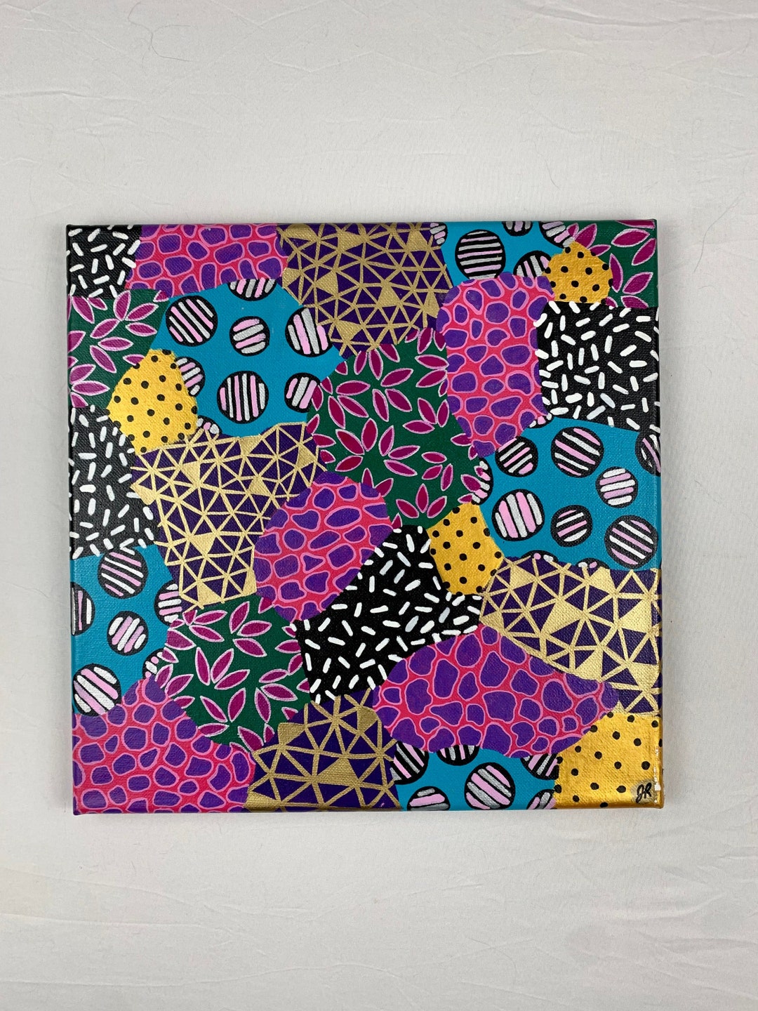 Harmony 12x12 Acrylic on Canvas Painting - Pattern Wall Art Abstract ...
