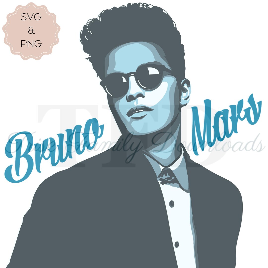 Bruno Mars Svg Music Pop Art Design Shirt Design for Women Girls Teens ...