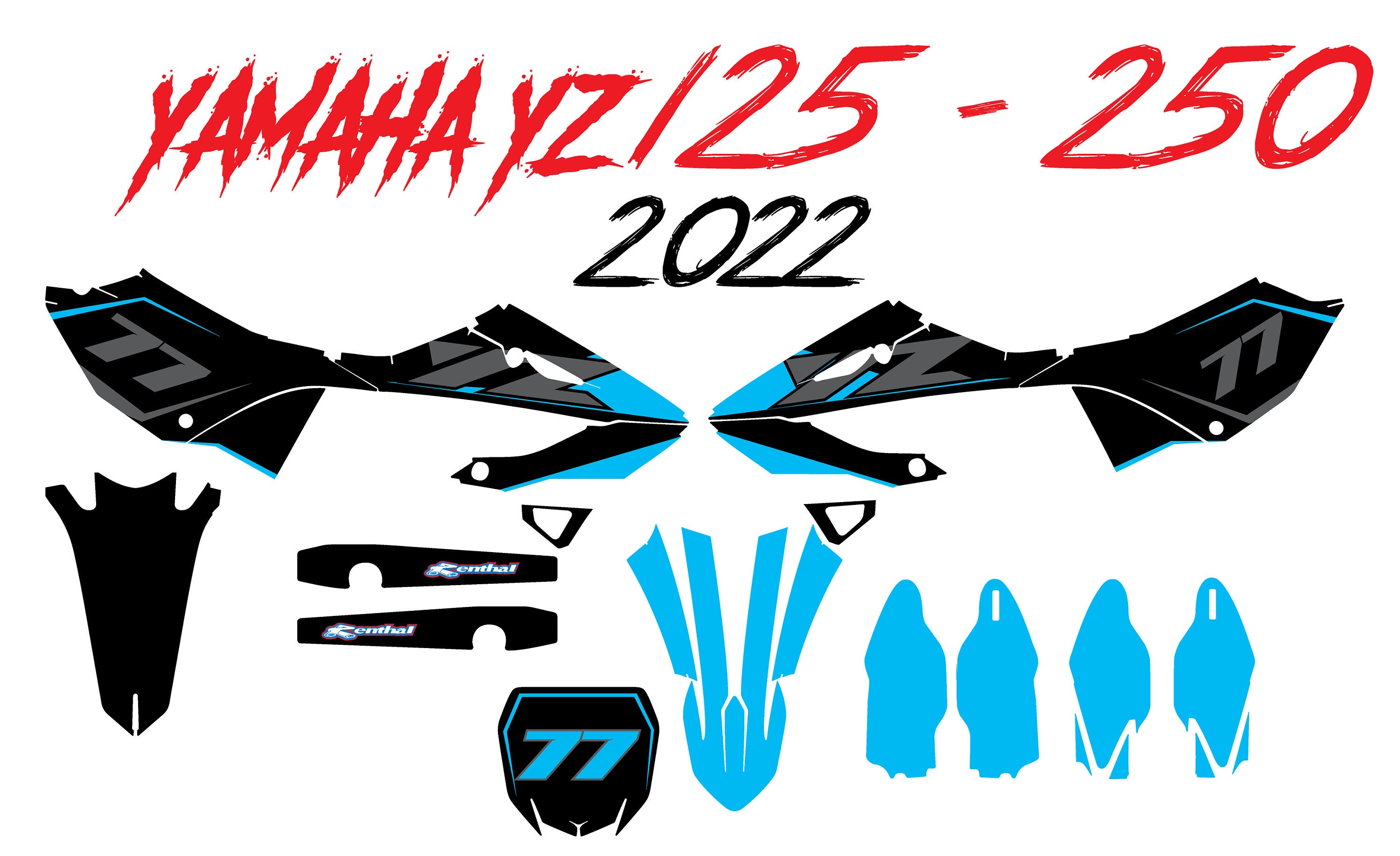 YAMAHA YZ 125 250 2022 Vector Template Design - Etsy