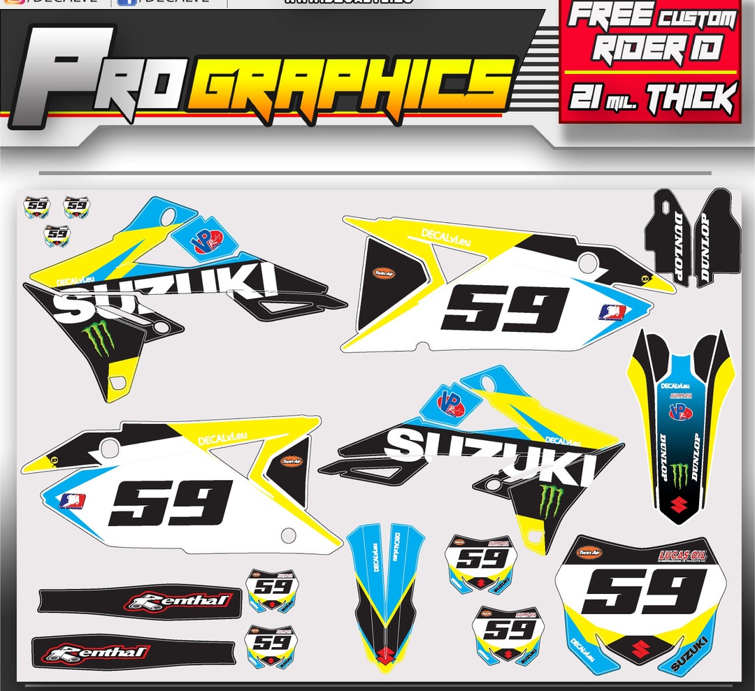 SUZUKI RMZ 450 2018 2020 2022 RMZ 250 2019 2020 2022 Graphics Stickers ...